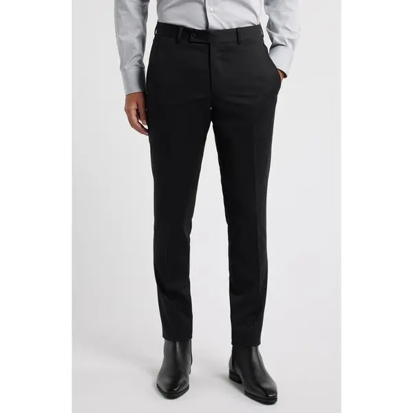 ALLSAINTS Ross Slim Fit Taper Leg Stretch Wool Pants - Black
