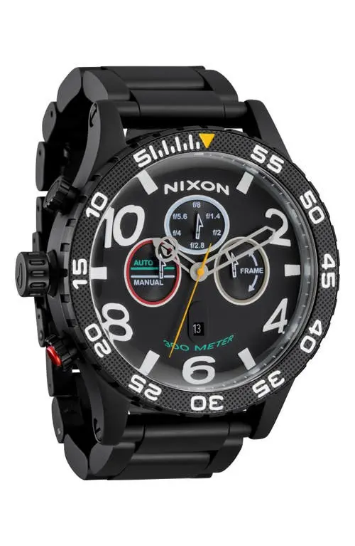 Nixon 51-30 Fisheye Chronograph Bracelet Watch - Fisheye / Super Black / Black