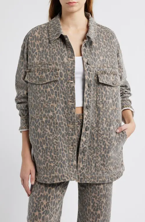 HIDDEN JEANS Cheetah Print Oversized Shacket