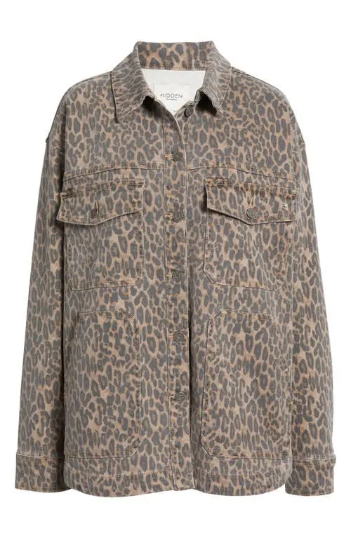 HIDDEN JEANS Cheetah Print Oversized Shacket