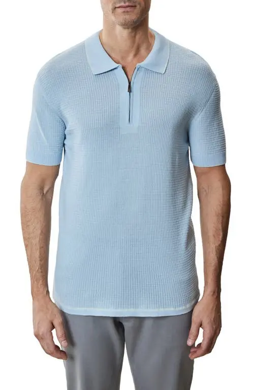 Robert Barakett Denton Short Sleeve Zip Organic Cotton Sweater Polo