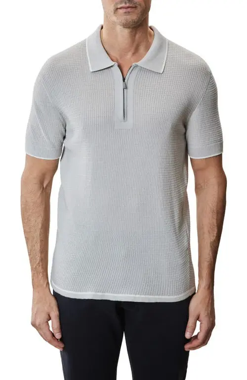 Robert Barakett Denton Short Sleeve Zip Organic Cotton Sweater Polo