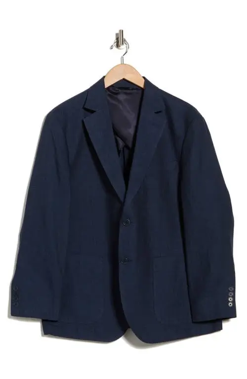 Nordstrom Henrik Trim Fit Solid Italian Linen Suit Separate Jacket - Navy Night