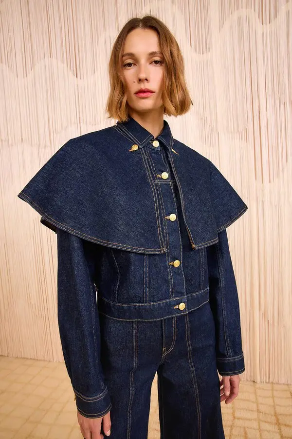 Ulla Johnson Agata Denim Cape Jacket