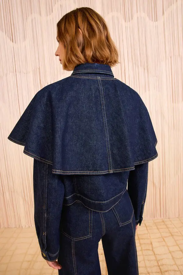 Ulla Johnson Agata Denim Cape Jacket