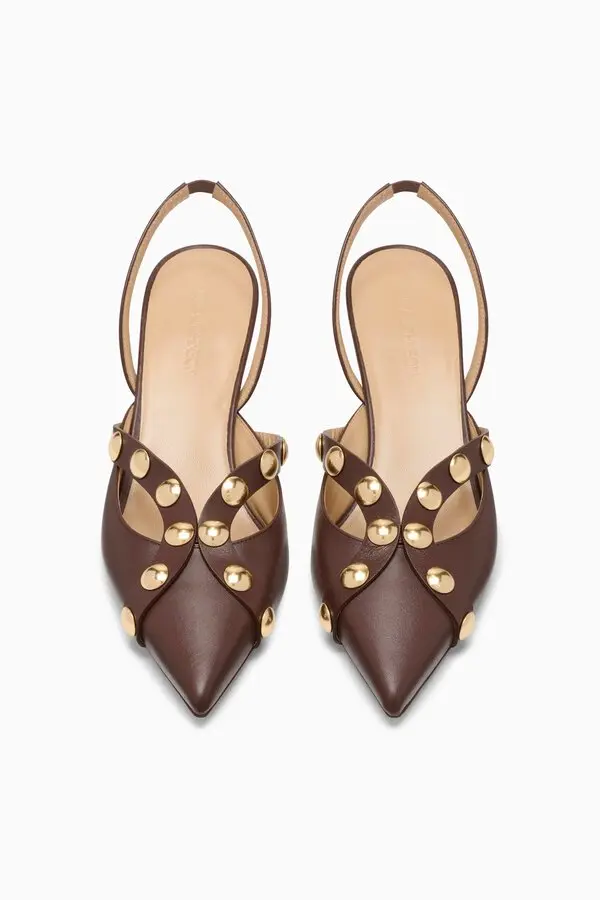 Ulla Johnson Vendome Studded Kitten Heel - Sequoia