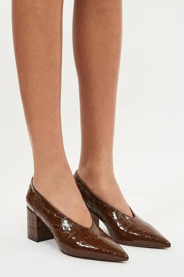 Ulla Johnson Polline Embossed Patent Leather Pumps - Sequoia