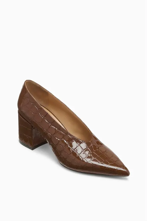 Ulla Johnson Polline Embossed Patent Leather Pumps - Sequoia