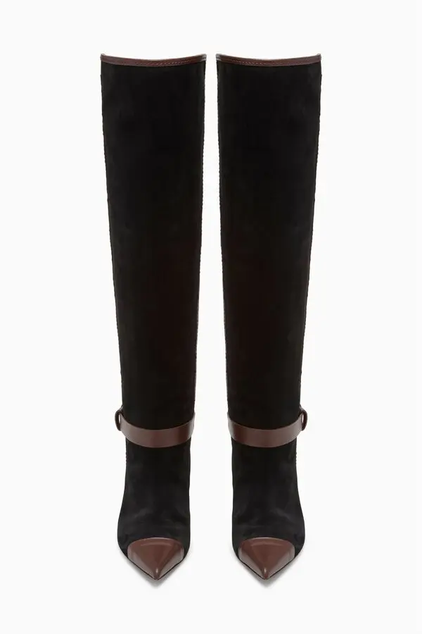 Ulla Johnson Kiki Patchwork Over-the-knee Boots - Noir Mixte
