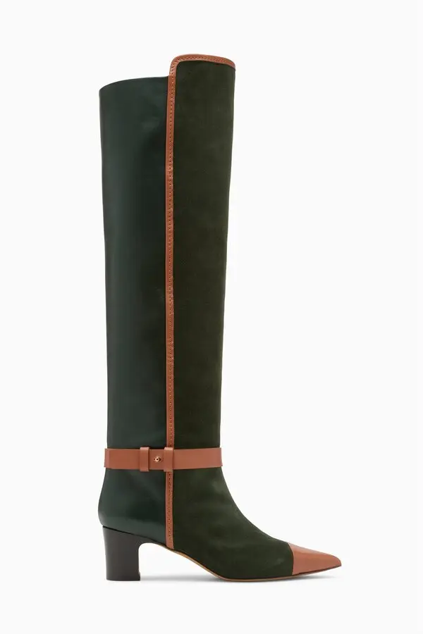 Ulla Johnson Kiki Patchwork Over-the-knee Boots - Militaire Mixte