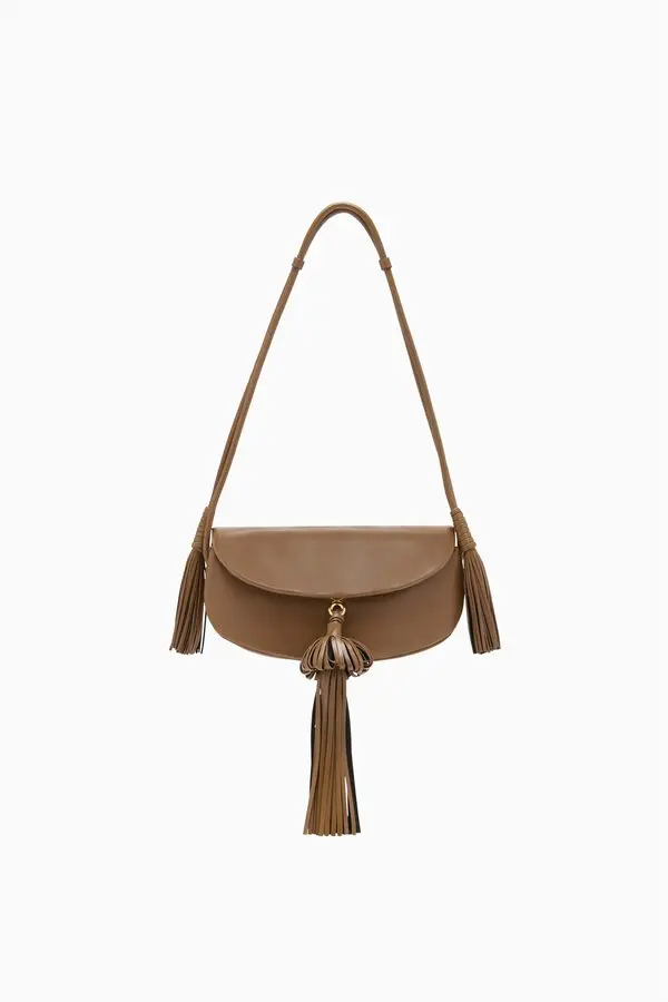 Ulla Johnson Paloma Tassel Flap Bag - Chestnut
