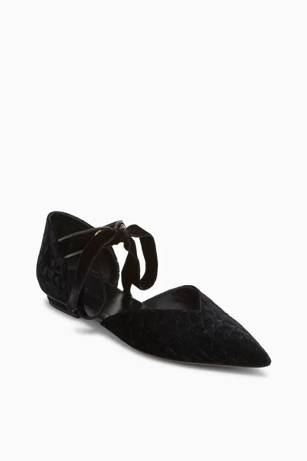 Ulla Johnson Corinna Eyelet Flat - Noir