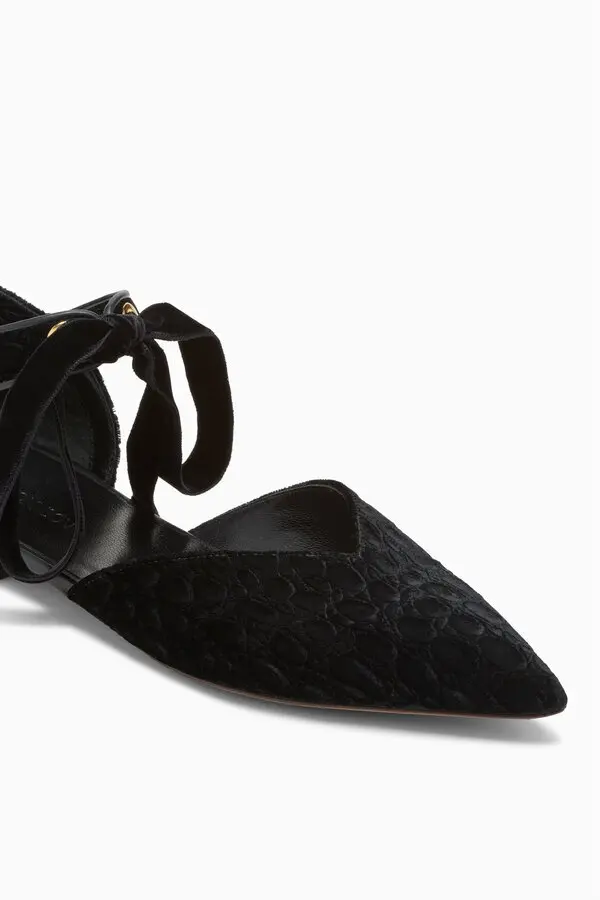Ulla Johnson Corinna Eyelet Flat - Noir