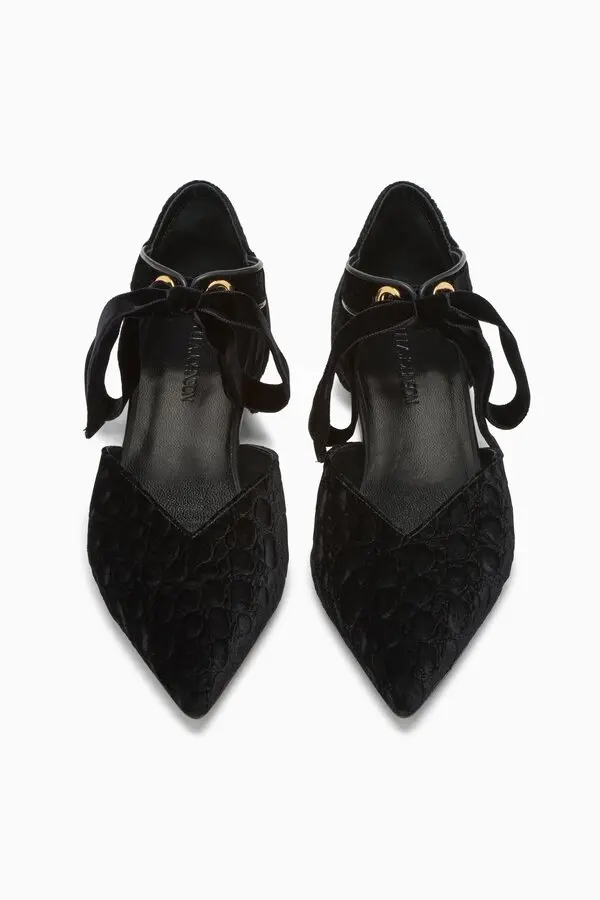 Ulla Johnson Corinna Eyelet Flat - Noir