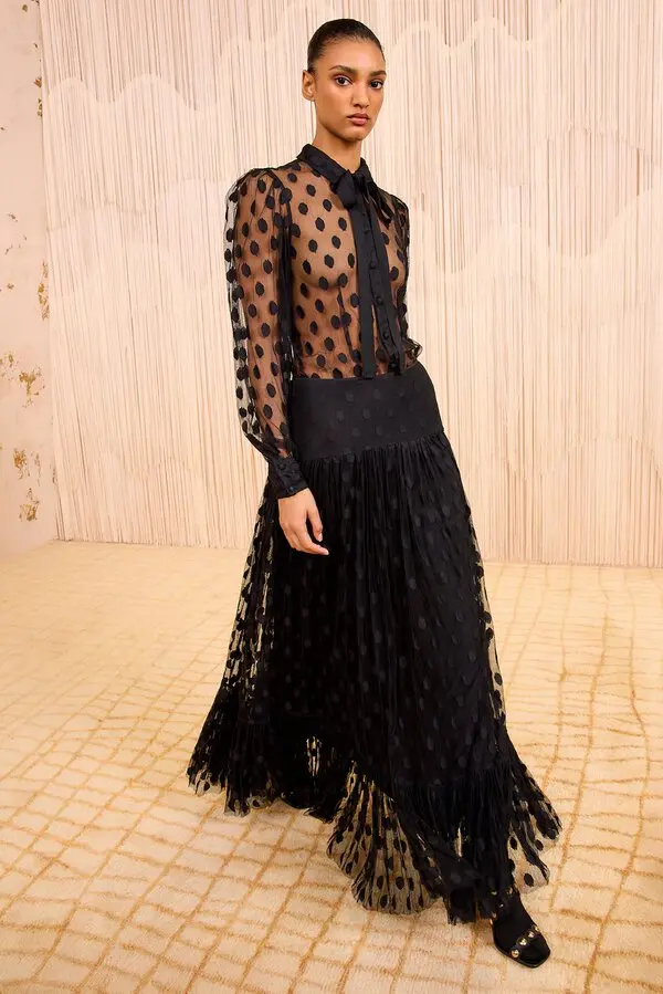 Ulla Johnson Vera Lace High Waist Maxi Skirt - Noir