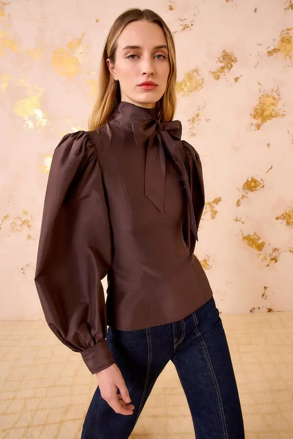 Ulla Johnson Giorgia Silk Neck Tie Blouse