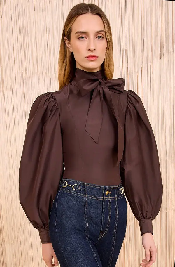 Ulla Johnson Giorgia Silk Neck Tie Blouse