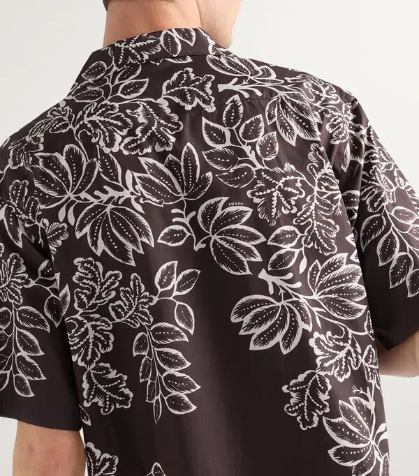 Prada Cotton Printed Bowling Shirt - Brown