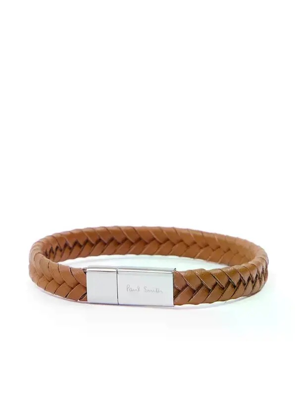 Paul Smith Braided Leather Bracelet - Brown
