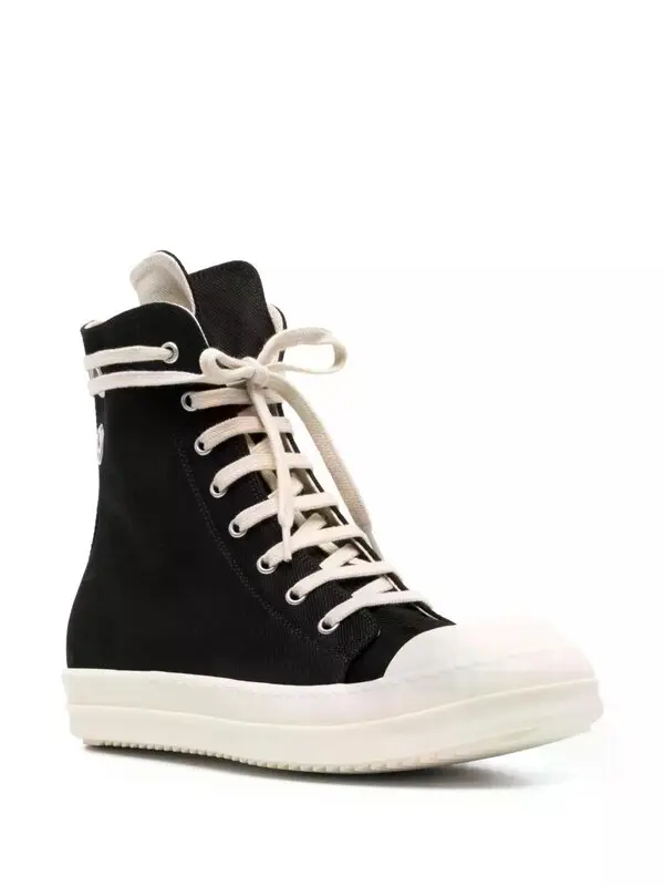Rick Owens Eyelet-detail High-top Sneakers - Black