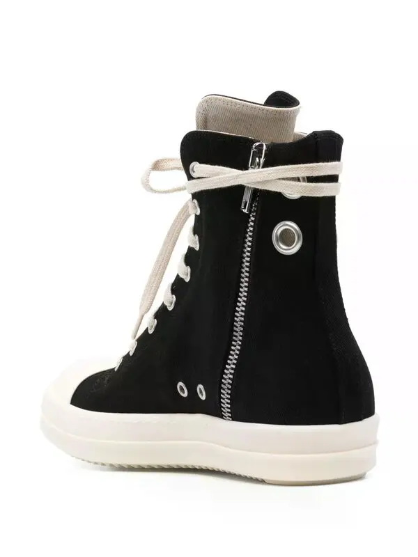 Rick Owens Eyelet-detail High-top Sneakers - Black
