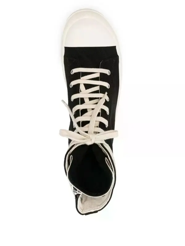Rick Owens Eyelet-detail High-top Sneakers - Black