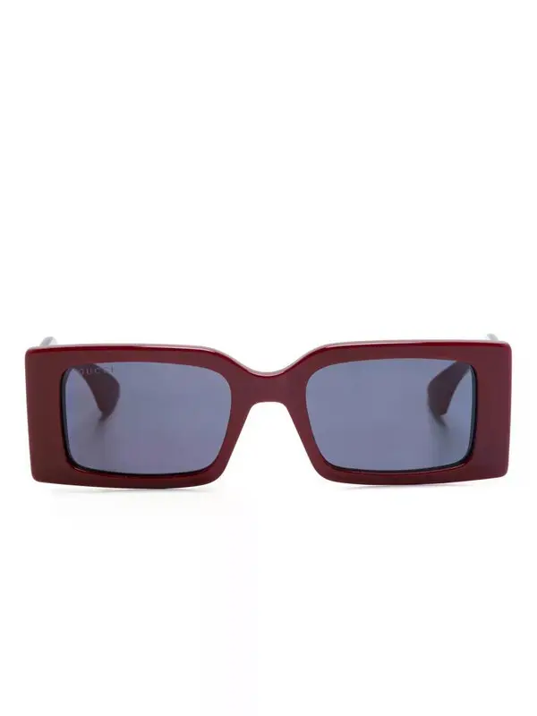 Gucci Rectangle-frame Sunglasses - Red