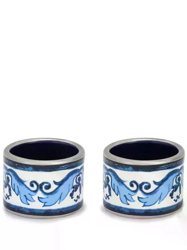 Dolce & Gabbana Medium Ceramic Napkin Rings - Blue