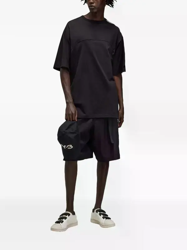 Y3 X Striped Cotton T-shirt - Black