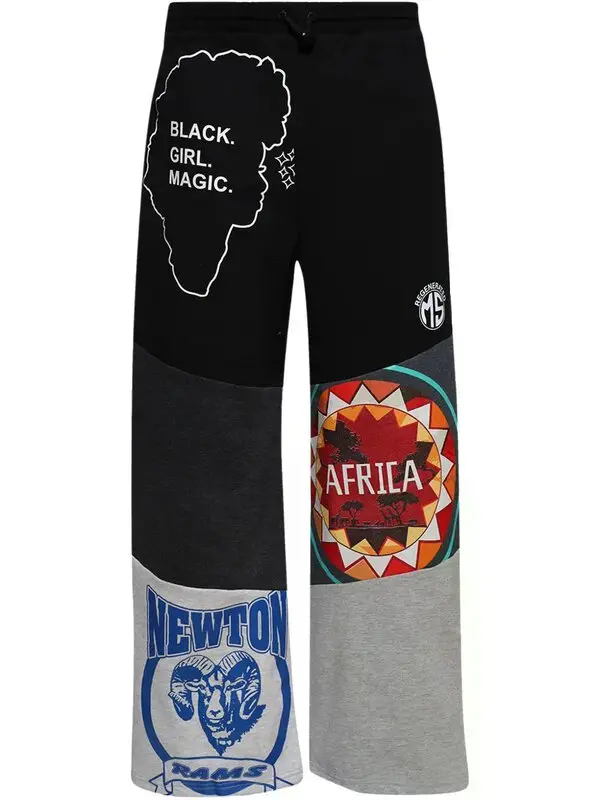 MARINE SERRE Upcycled Graphic Sweatpants - Black