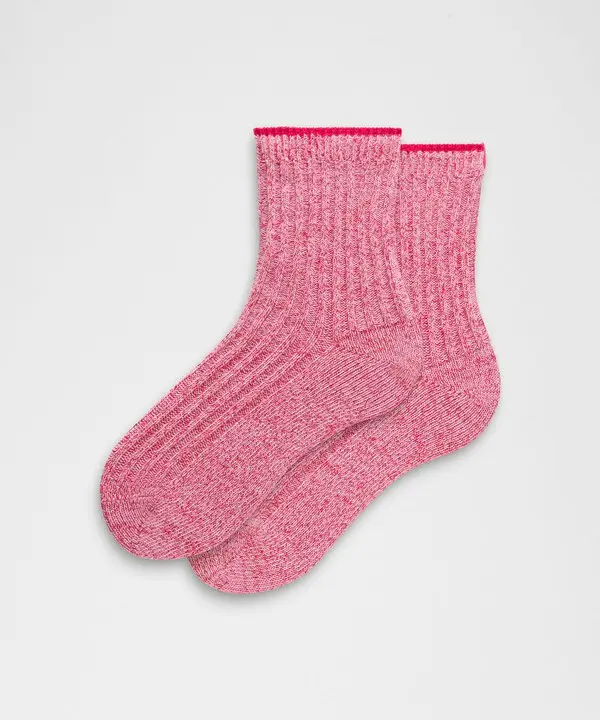Lululemon Quarter-length Ragg Socks - Candy Cloud Multi/mulberry Spark