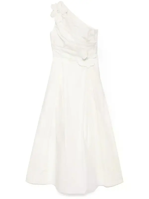 Elie Saab Poplin One Shoulder Dress