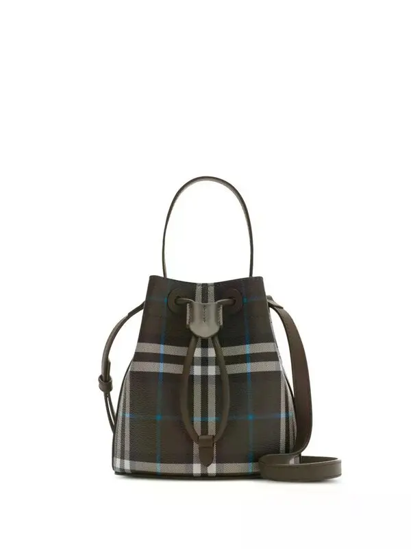 Burberry Check Mini Bucket Bag - Brown
