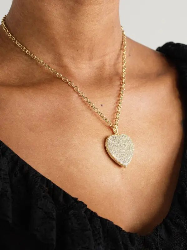 Carolina Bucci 18-karat Diamond Heart Necklace