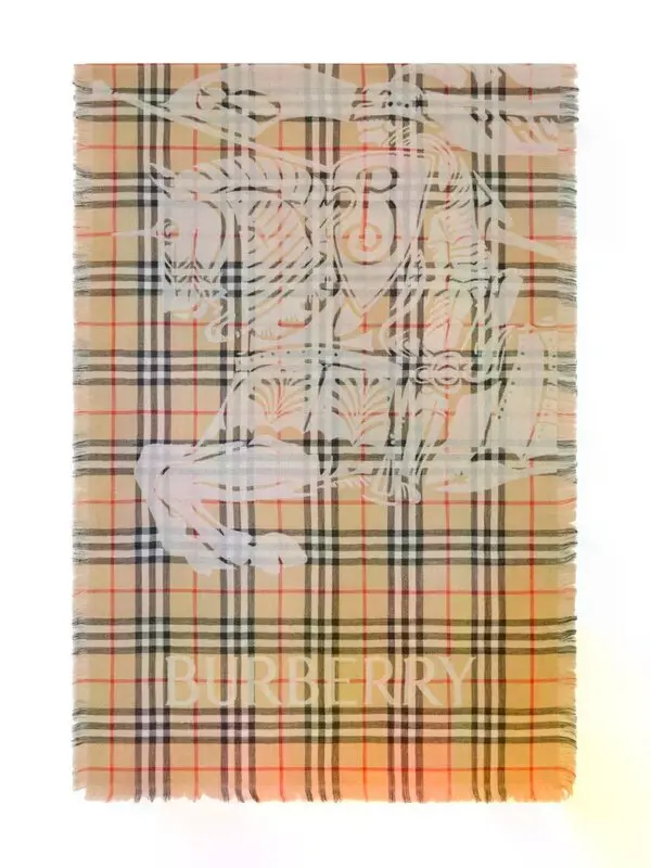Burberry Signature Knight Motif Scarf - Neutrals