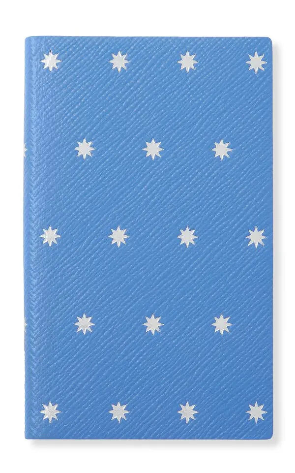 Smythson Panama Leather Stars Notebook - Blue