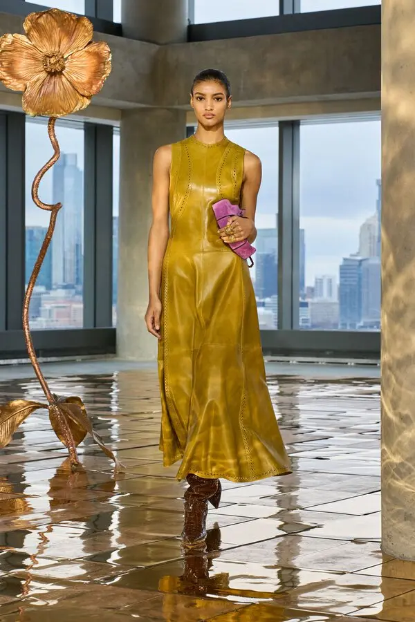 ulla johnson leather dress Ulla Johnson Juliette Leather Sleeveless Long Dress In Willow - 40% Off