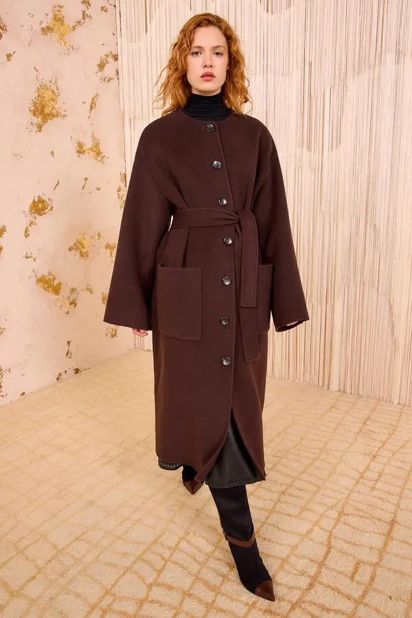Ulla Johnson Fernanda Double Faced Wool Overcoat - Sable