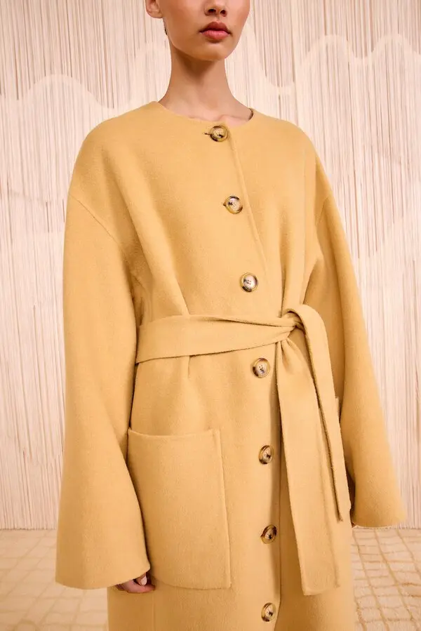 Ulla Johnson Fernanda Double Faced Wool Overcoat - Lotus