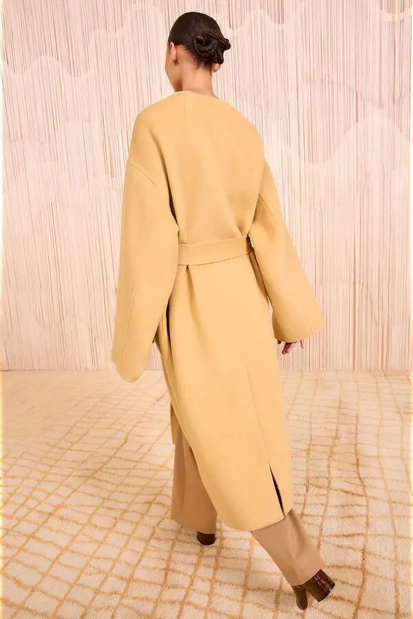 Ulla Johnson Fernanda Double Faced Wool Overcoat - Lotus