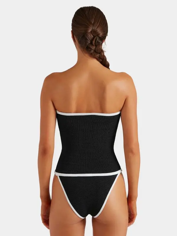 Hunza G Devyn Swimskirt And Tube Top - Black/white