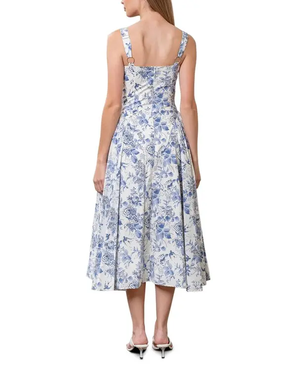 Moon River Floral Print Midi Dress