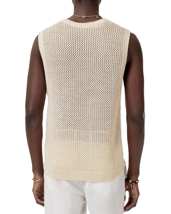 John Varvatos Augusto Open Stitch Tank Top - Eggshell