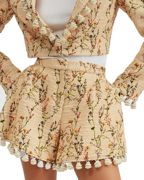 La DoubleJ Playa Tassel Shorts - Primavera Tweed Cream