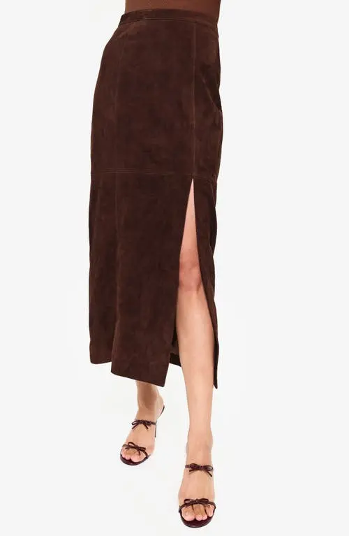 Cami Nyc Idris Suede Midi Skirt - Malt