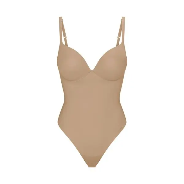 SKIMS Ultimate Body Push Up Thong Bodysuit - Clay