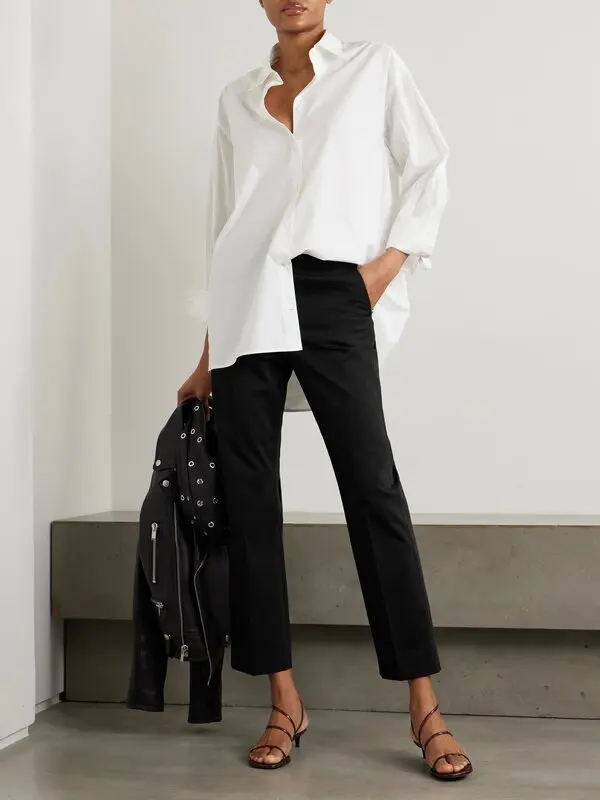 Max Mara Okra Cotton-blend Pants - Black