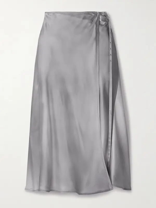 Acne Studios Belted Satin Wrap Skirt