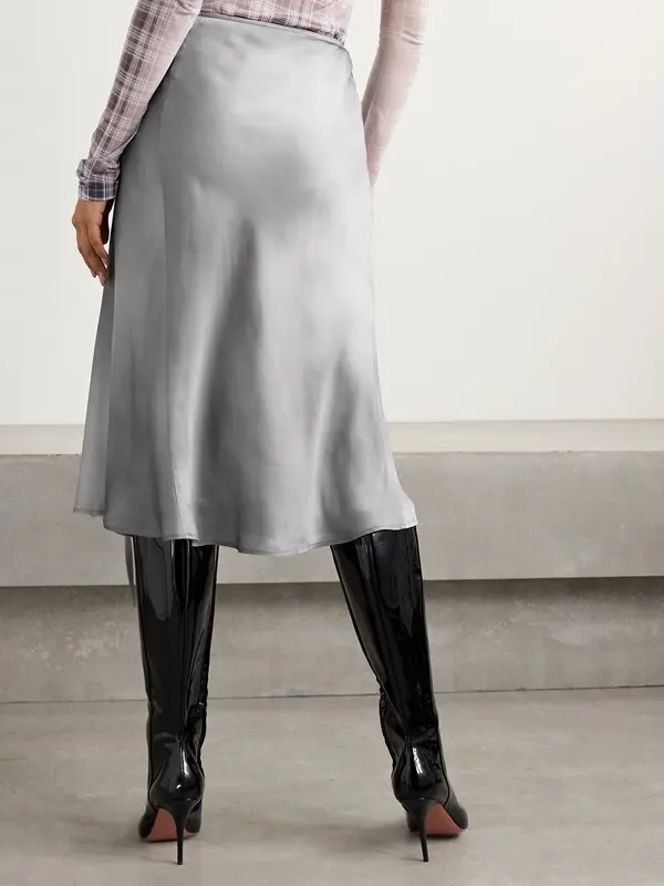Acne Studios Belted Satin Wrap Skirt