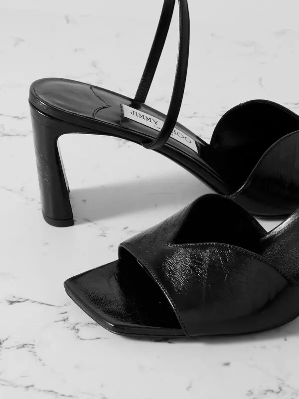 JIMMY CHOO Karli 75 Textured-leather Sandals